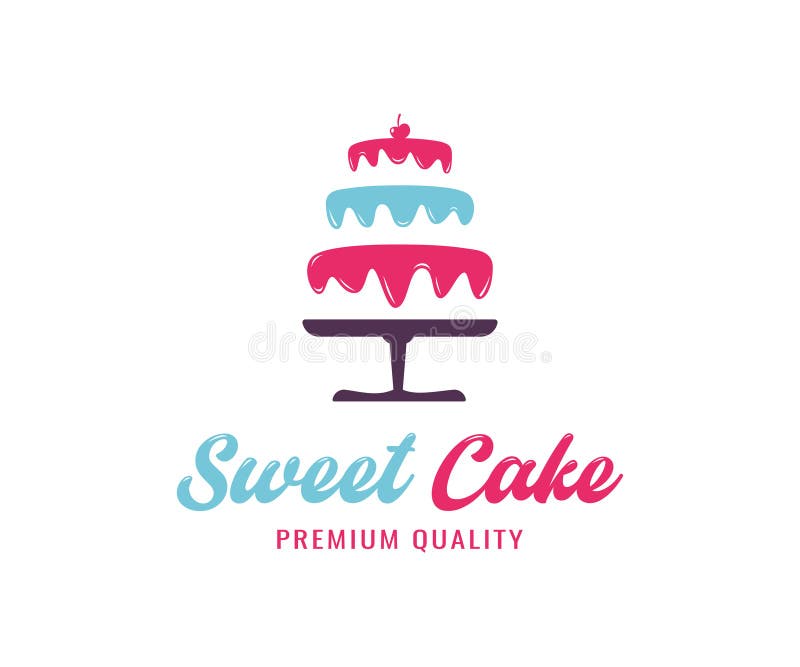 Cake Logo Design. Birthday Party Cake Logo Template Stock Vector ...