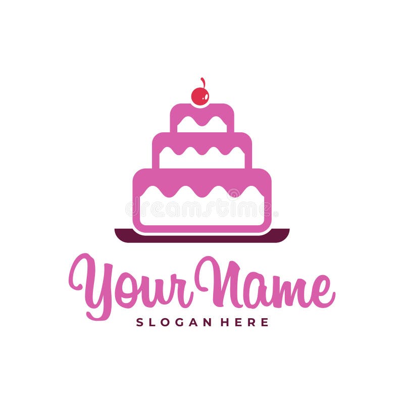 Cake Logo Design Vector. Icon Symbol Stock Vector - Illustration of ...