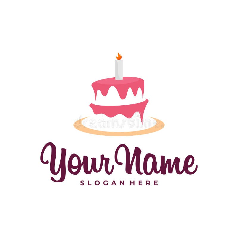 Cake Logo Design Vector. Icon Symbol Stock Vector - Illustration of ...