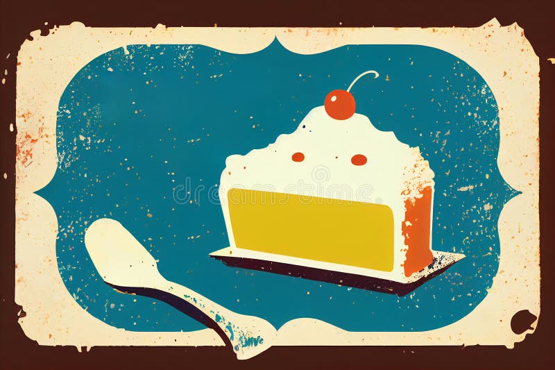 Cake Logo, Kitschy Vintage Retro Simple Style, with Copy Space Stock ...