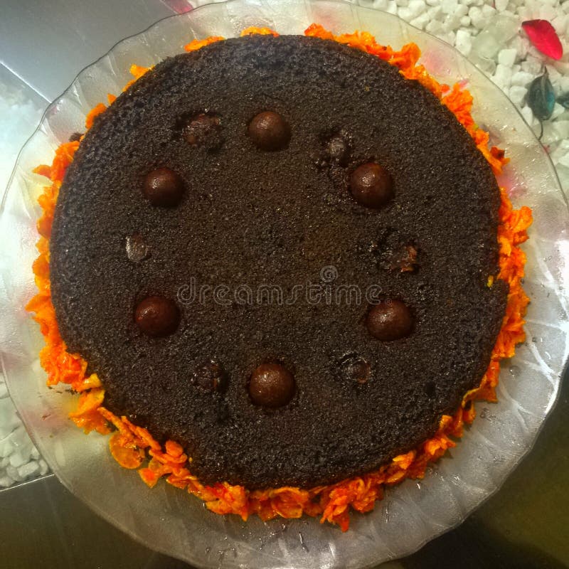 Chocolate Cake with Choco Balls Stock Photo - Image of baking ...