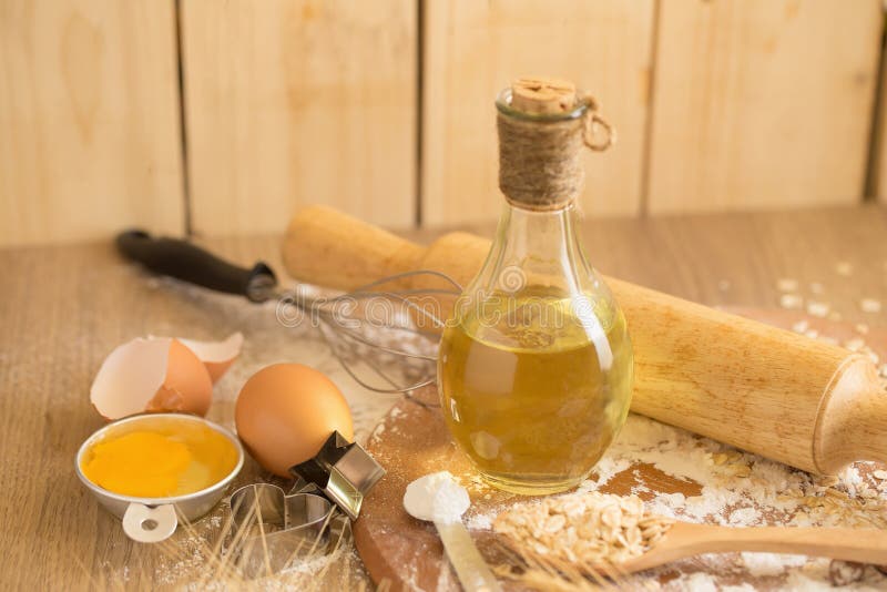 Cake Making Equipment. Wooden Rolling Pin and Various Wooden on Stock ...