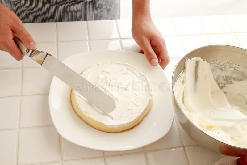 Cake Making, Kitchen Table with Ingredients Stock Photo - Image of food ...