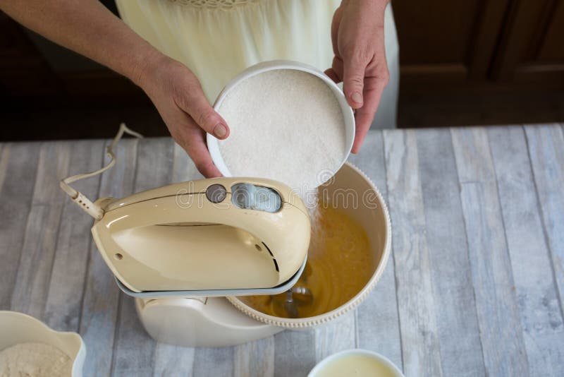 Cake making process. stock photo. Image of baking, hand - 229355814