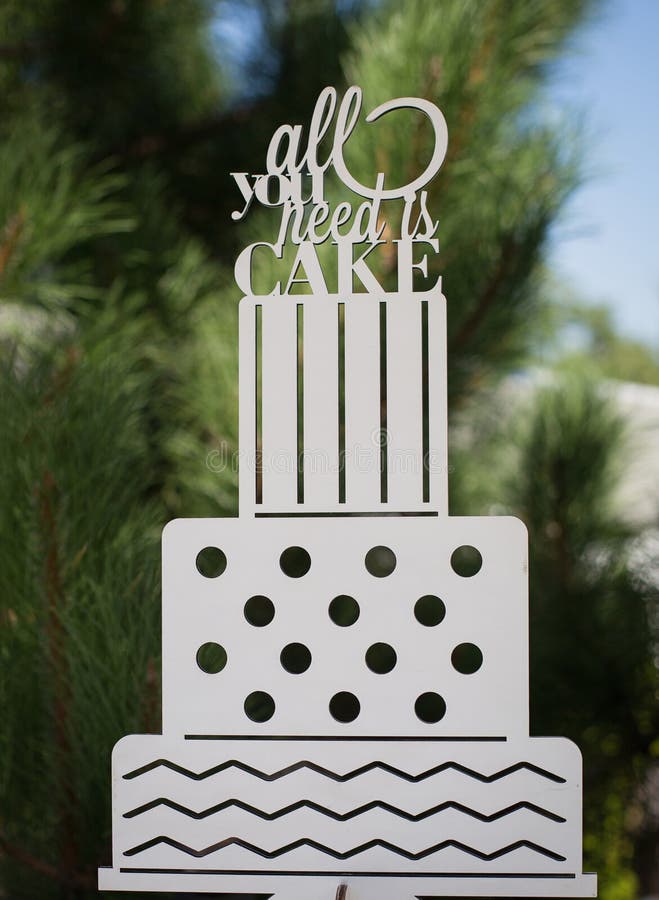 Cake Maquette for an Event with Inscription All You Need is Cake. Stock ...