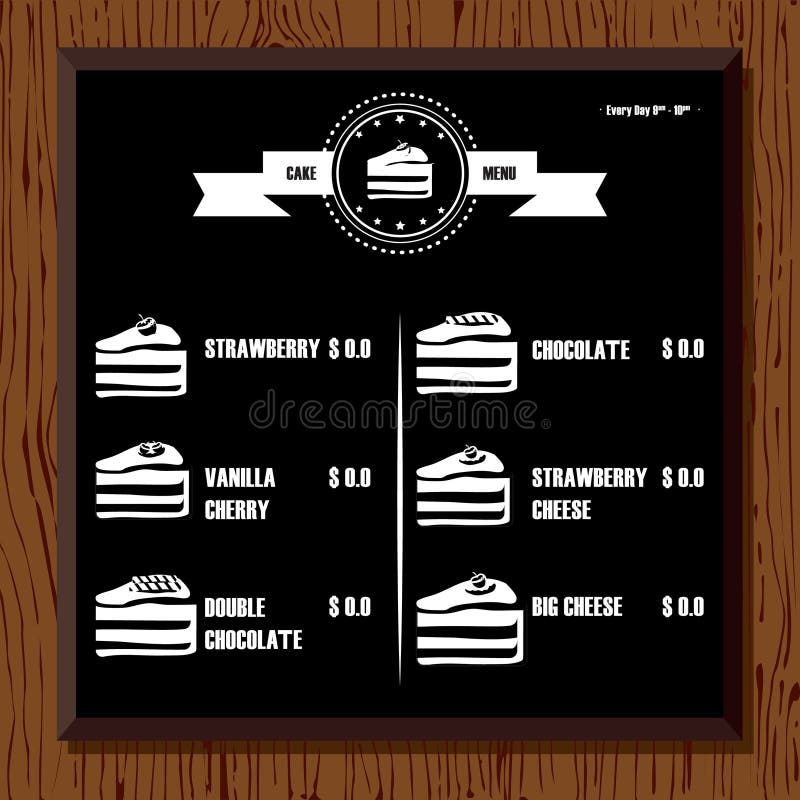 Cake Menu. Vector Illustration Decorative Design Stock Vector ...