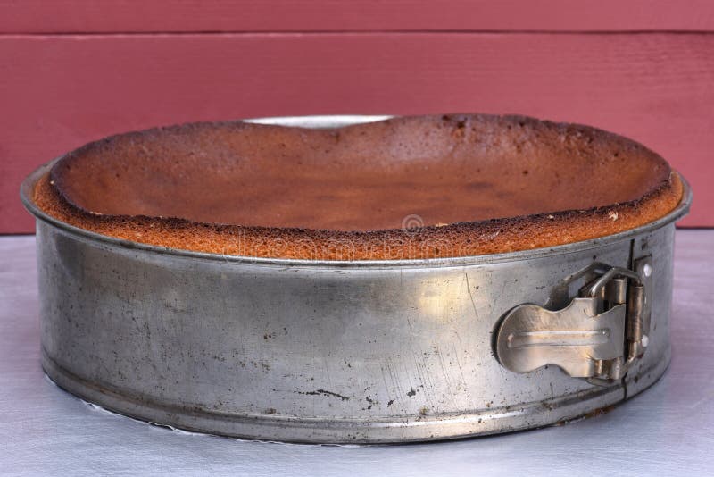 Cake in metal springform stock image. Image of prepare - 66845117
