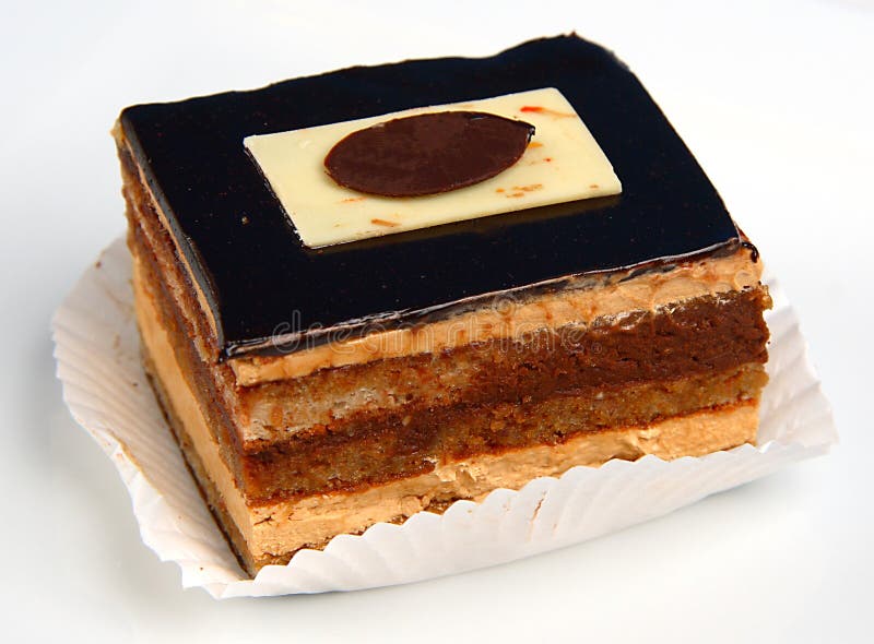 Cake Opera with Cream and Chocolate. Stock Image - Image of opera ...