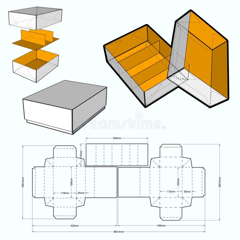Lantern Packaging and Die-cut Pattern. Stock Vector - Illustration of ...