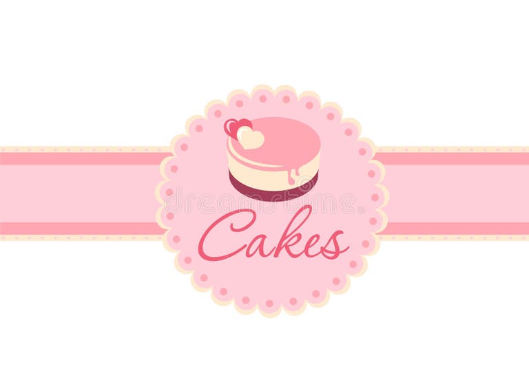 Cake on a pink stock vector. Illustration of icing, logo - 26689510