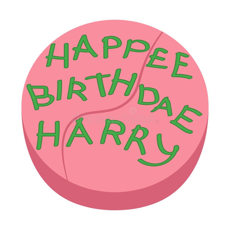 Cake with Pink Icing. Vector Illustration Stock Vector - Illustration ...