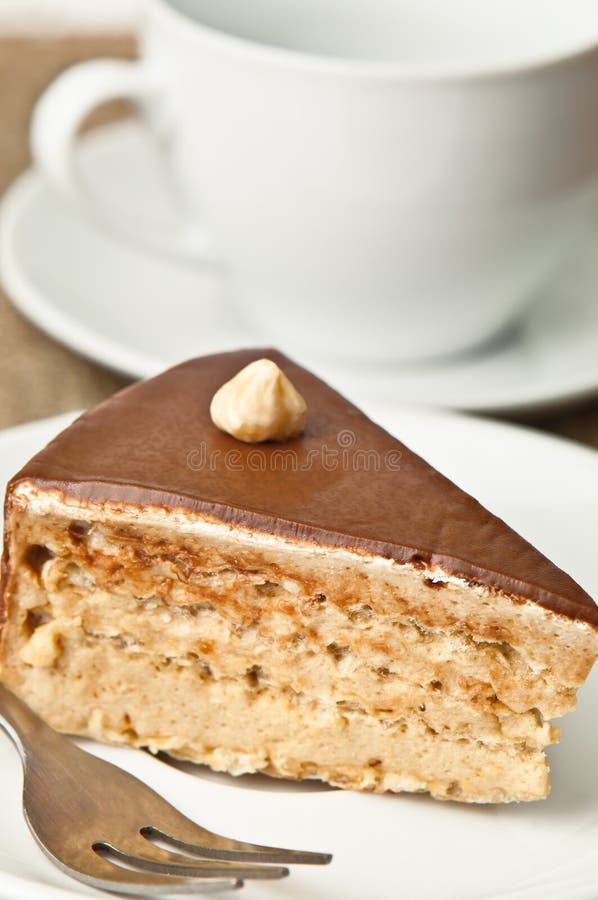 Cake on plate stock photo. Image of chocolate, brown - 37874922