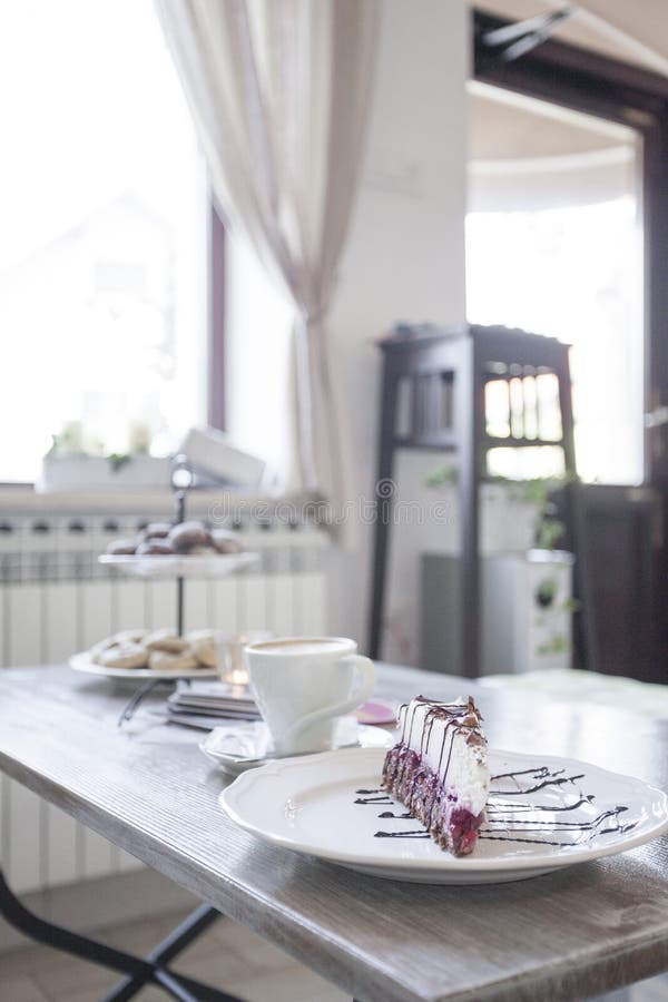 Cake on plate stock photo. Image of slice, sugar, sweet - 77342144