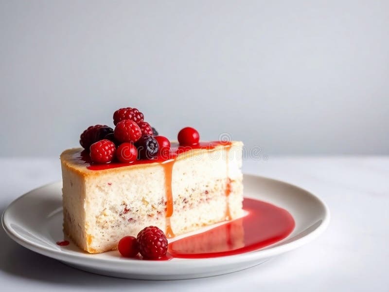 Cake on the Plate Ready To Eat Stock Illustration - Illustration of ...