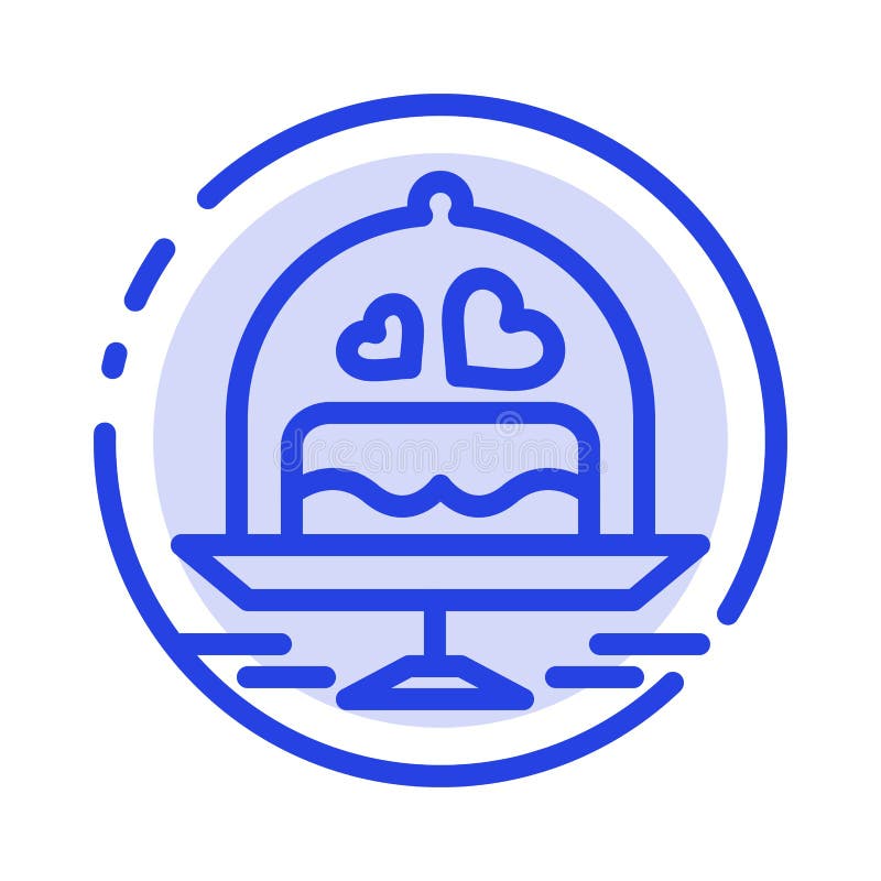 Cake, Plate, Wedding, Love Blue Dotted Line Line Icon Stock Vector ...