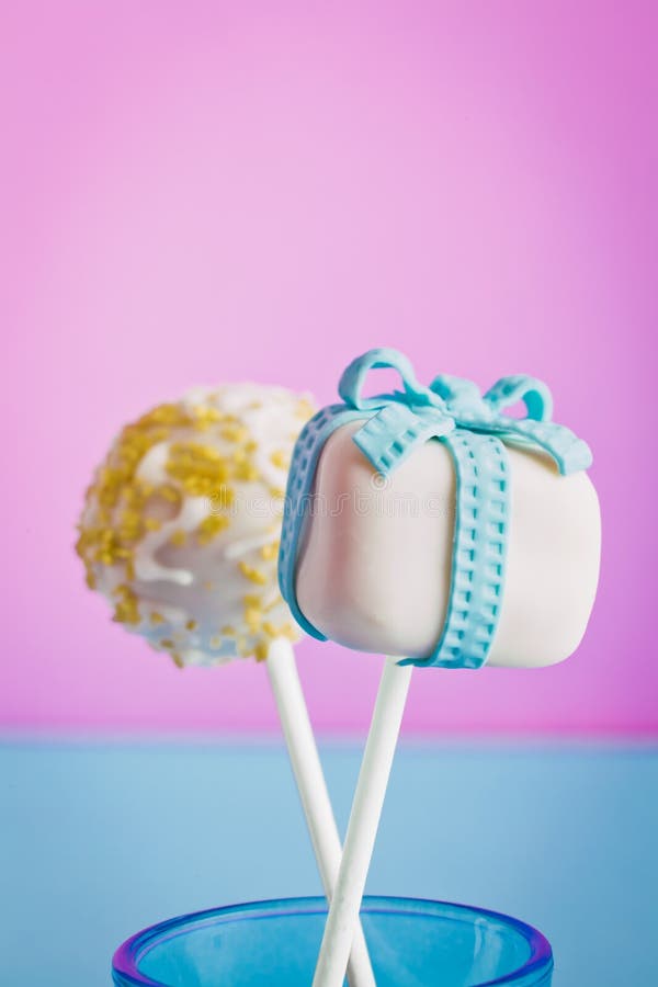 Cake Pops As a Gift with a Candle Stock Image - Image of fondant, cake ...