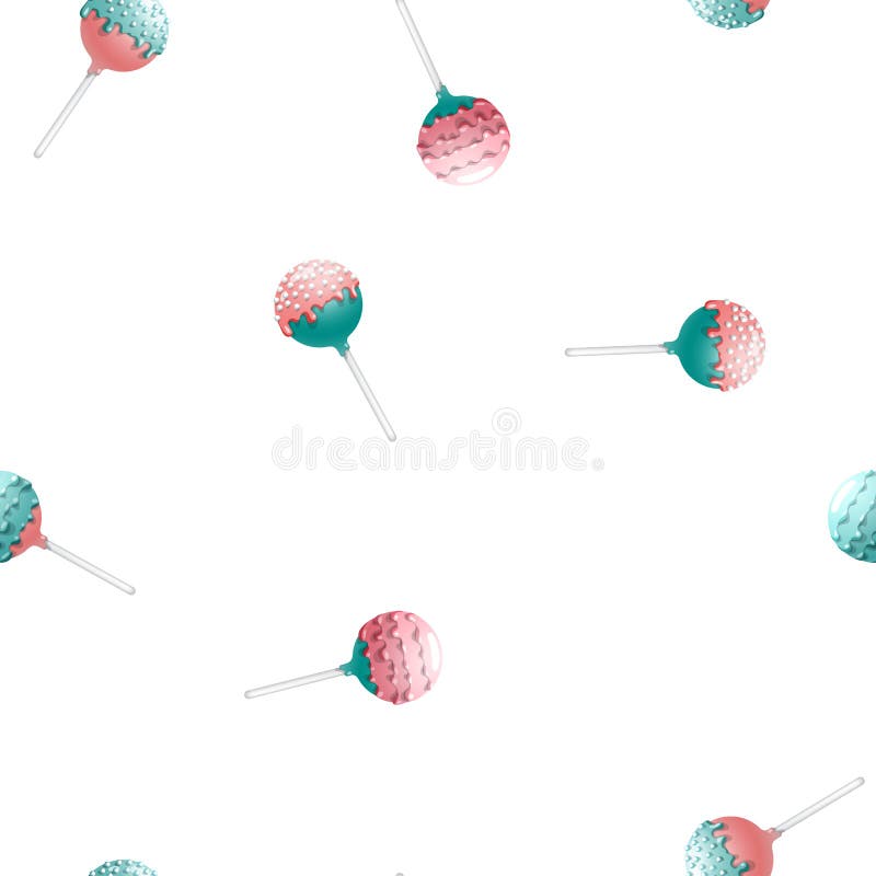 Cake pops seamless pattern stock vector. Illustration of fabric - 95181405