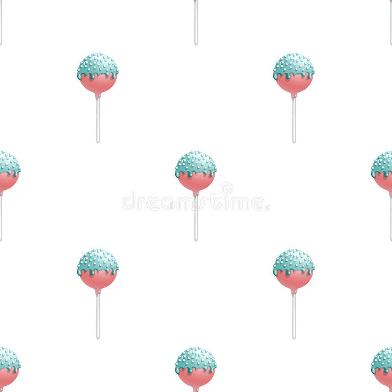Cake pops seamless pattern stock vector. Illustration of party - 95270719
