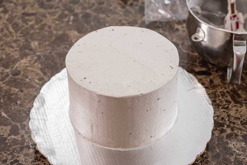 Cake in a Preparation Process on a Cardboard Stock Photo - Image of ...