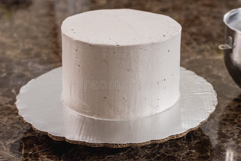 Cake in a Preparation Process on a Cardboard Stock Photo - Image of ...