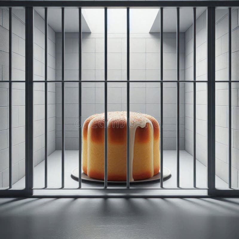 Cake in a prison cell. stock photo. Image of architecture - 369641424