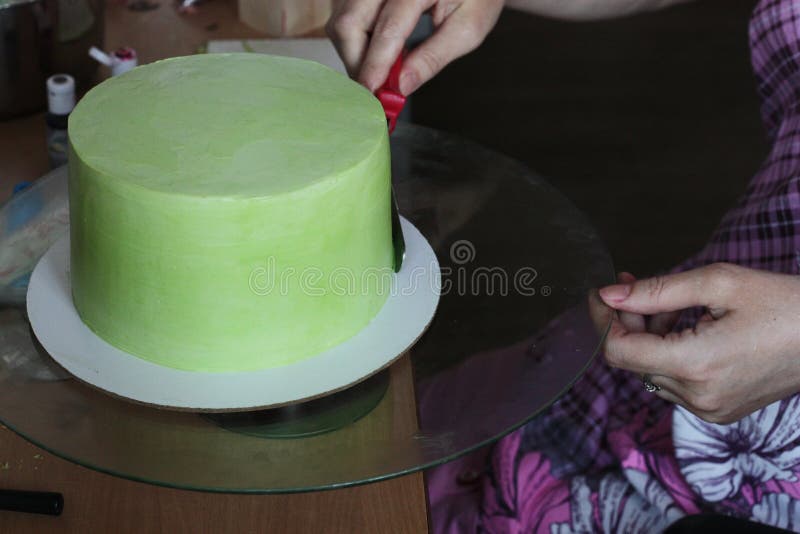 Cake in the Process of Cooking Macro Stock Photo - Image of home, cake ...