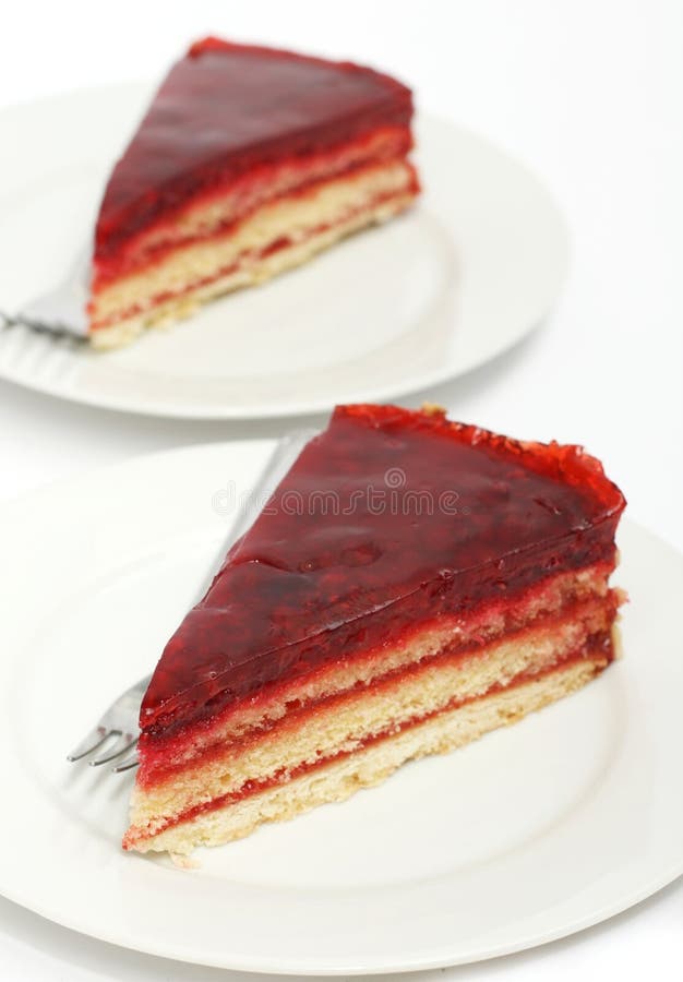 Cake with Raspberry Jam and Jelly Stock Photo - Image of greasy, cake ...