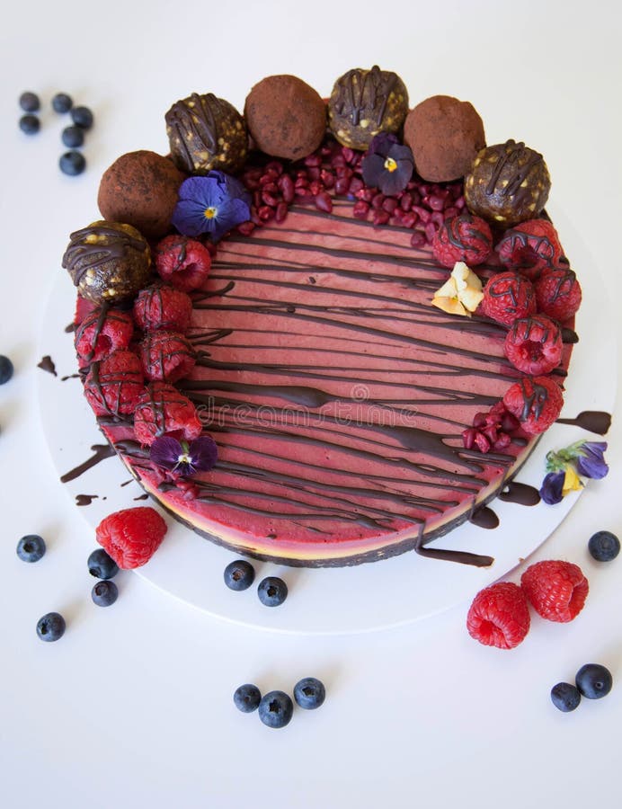 Cake with raspberry stock photo. Image of healthy, event - 93345786