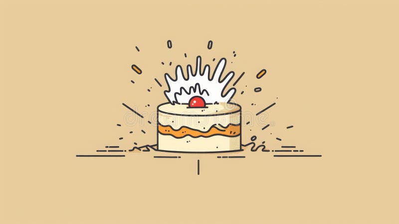 Cake with Red Button As April Fool S Joke Stock Illustration ...