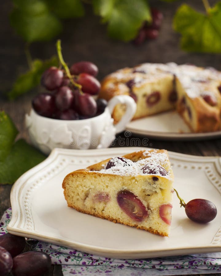Cake with red grapes stock photo. Image of grape, sweet - 47021324