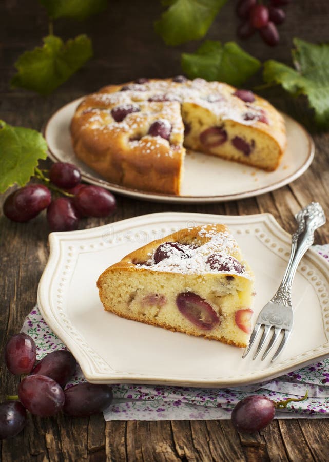 Cake with red grapes stock photo. Image of grapes, fruit - 47021334