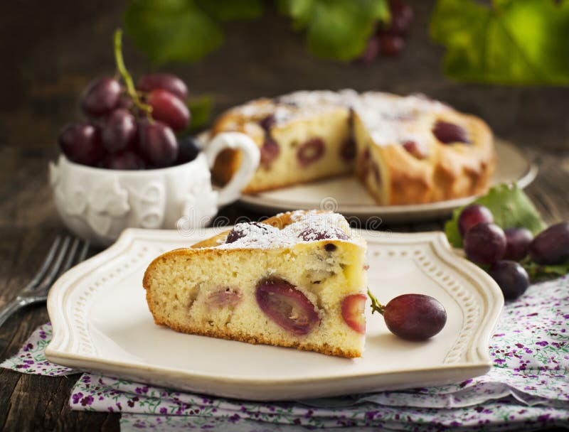 Cake with red grapes stock image. Image of green, snack - 47021339