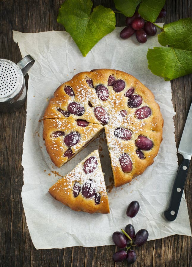 Cake with red grapes stock photo. Image of grapes, fruit - 47021334