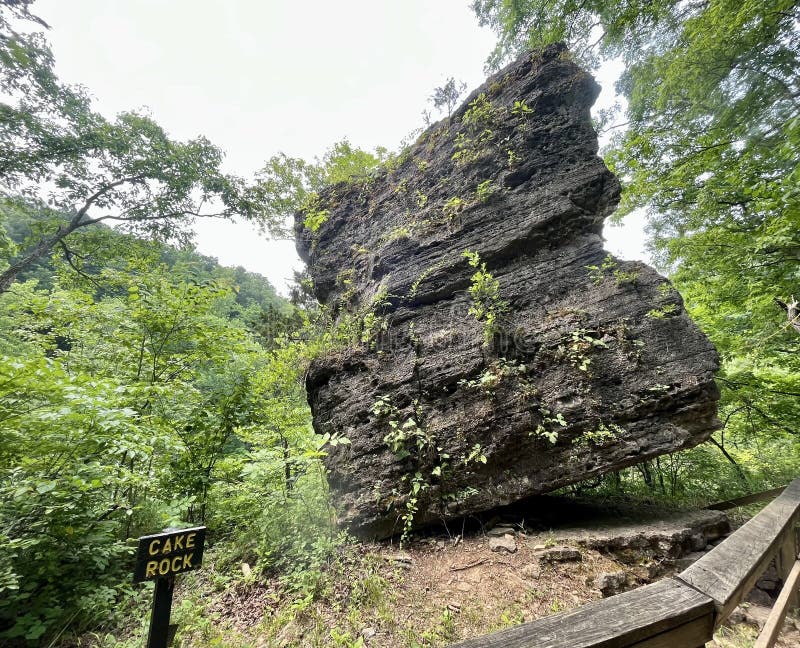 Cake Rock Along a Trail in Clifty Falls Stock Photo - Image of park ...