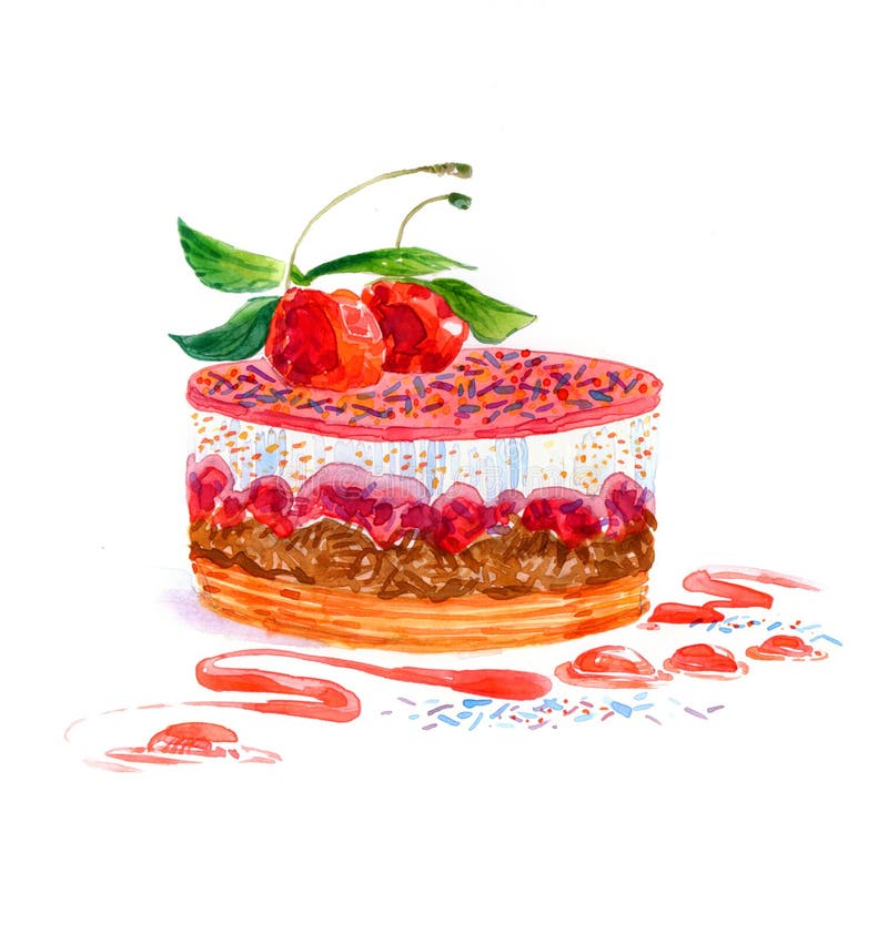 906 Watercolor Birthday Cake Images Stock Photos - Free & Royalty-Free ...