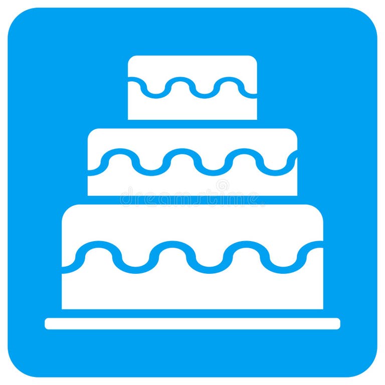 Cake Rounded Square Raster Icon Stock Illustration - Illustration of ...