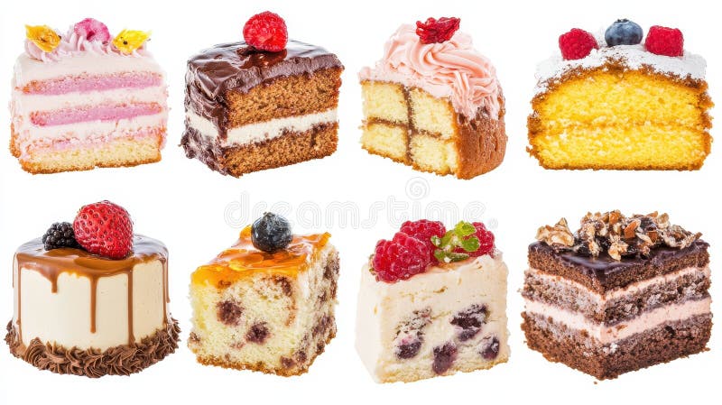 Cake Sampler: an Array of Delicious Slice Varieties with Berries and ...