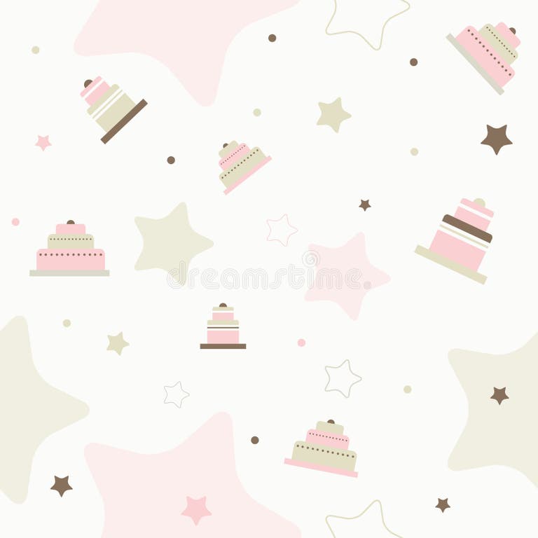 Cake Seamless Vector Pattern Stock Vector - Illustration of bake, cute ...