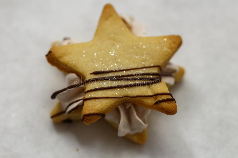 Cake in the Shape of a Star Filled with Cream and Drizzled with ...