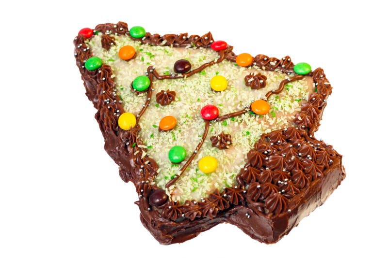 Cake Shaped and Decorated Like Christmas Tree Stock Image - Image of ...