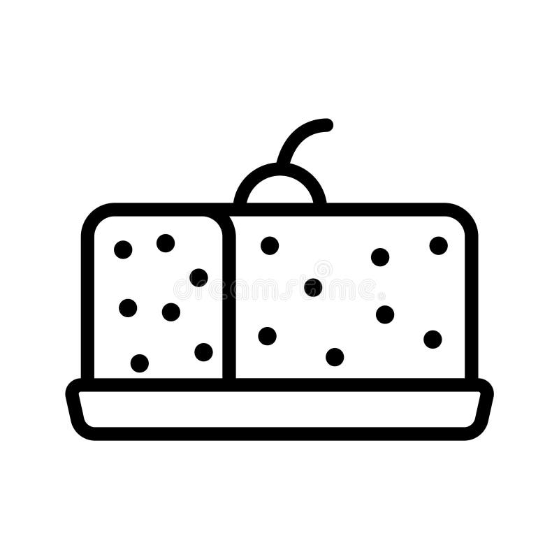 Cake Slice with Cherry Topping Icon Design, Modern Vector Stock Vector ...