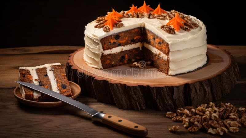 A Cake with a Slice Cut Out Stock Illustration - Illustration of table ...