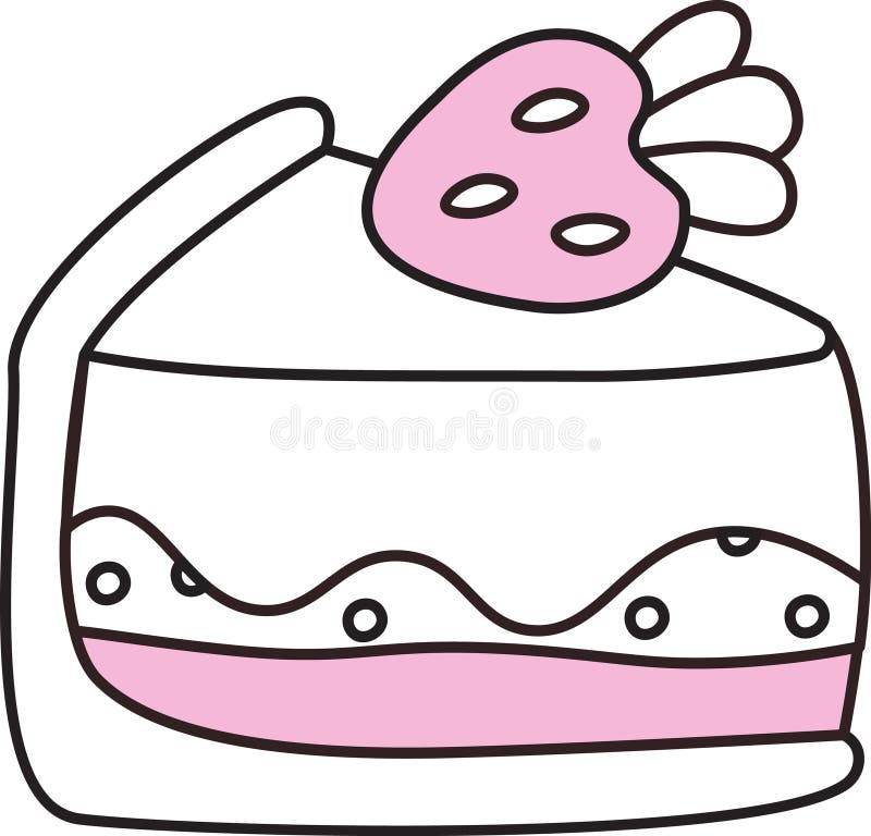 Cake Slice Doodle stock vector. Illustration of sketch - 307822844