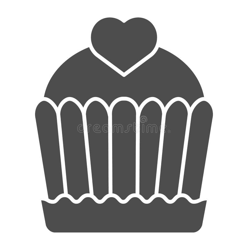 Cake Solid Icon. Cupcake Vector Illustration Isolated on White Stock ...