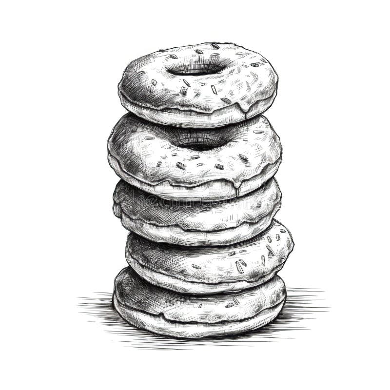 Cake Stack of Donuts Ai Generated Stock Illustration - Illustration of ...