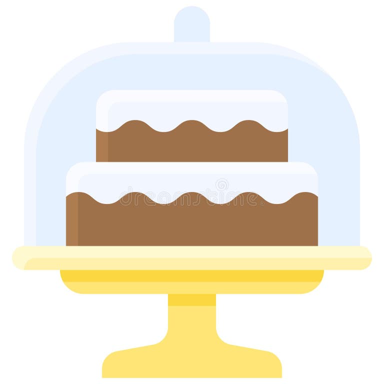 Cake on Cake Stand Icon, Bakery and Baking Related Vector Stock Vector ...