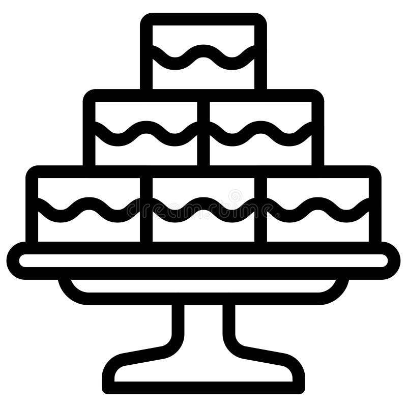 Cake on Cake Stand Icon Bakery and Baking Related Vector Vector ...