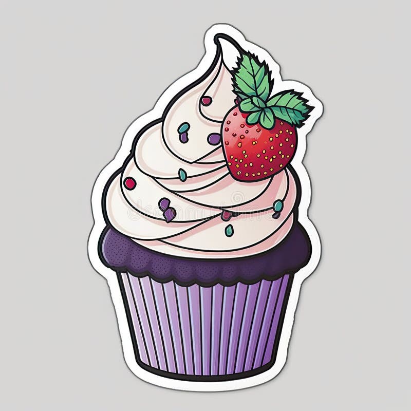 Cake Sticker Humanized Characters Funny Vector Artistic and Delicate ...