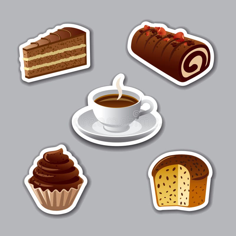 Cake stickers stock vector. Illustration of vector, sweet - 41485873