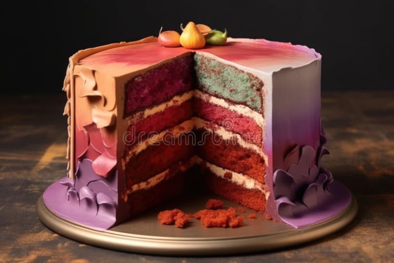 Cake with Sunken Middle and Uneven Surface Stock Image - Image of sugar ...